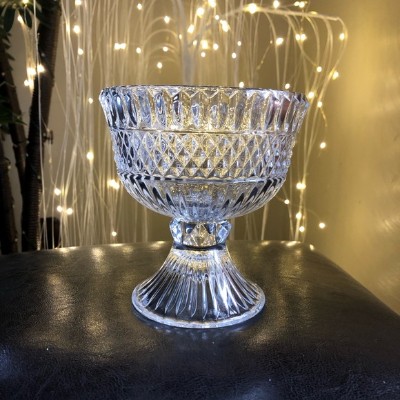 Dining | Vintage Pressed Glass Compote Diamond Pattern Bowl | Poshmark